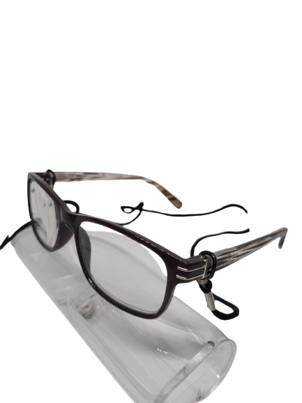Ochelari de vedere, Unisex, +2, Toc, Snur cadou+Laveta pentru curatare