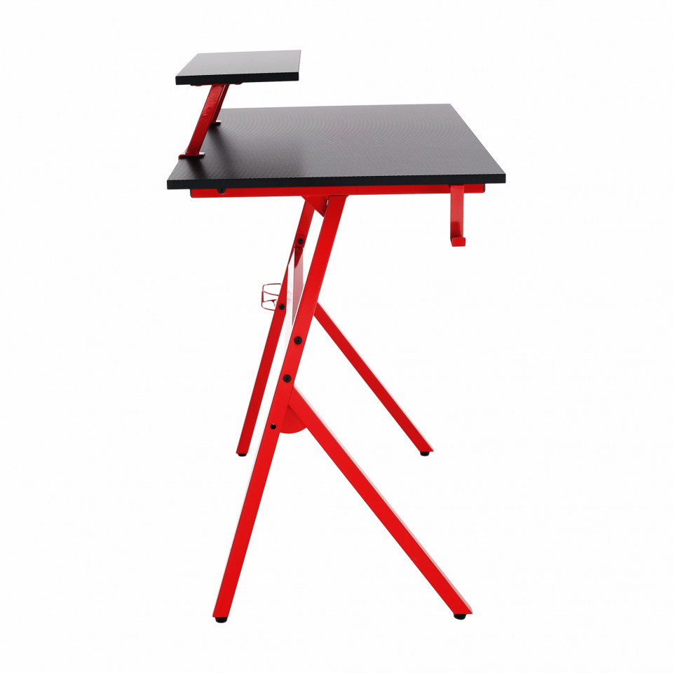 Birou, măsuţă gaming, masă PC, roşu şi negru, 95 cm - TP277494