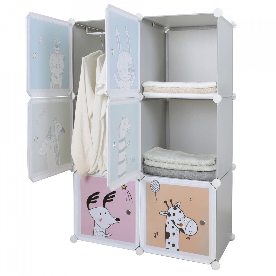 Dulap modular pentru copii, gri - TP288642
