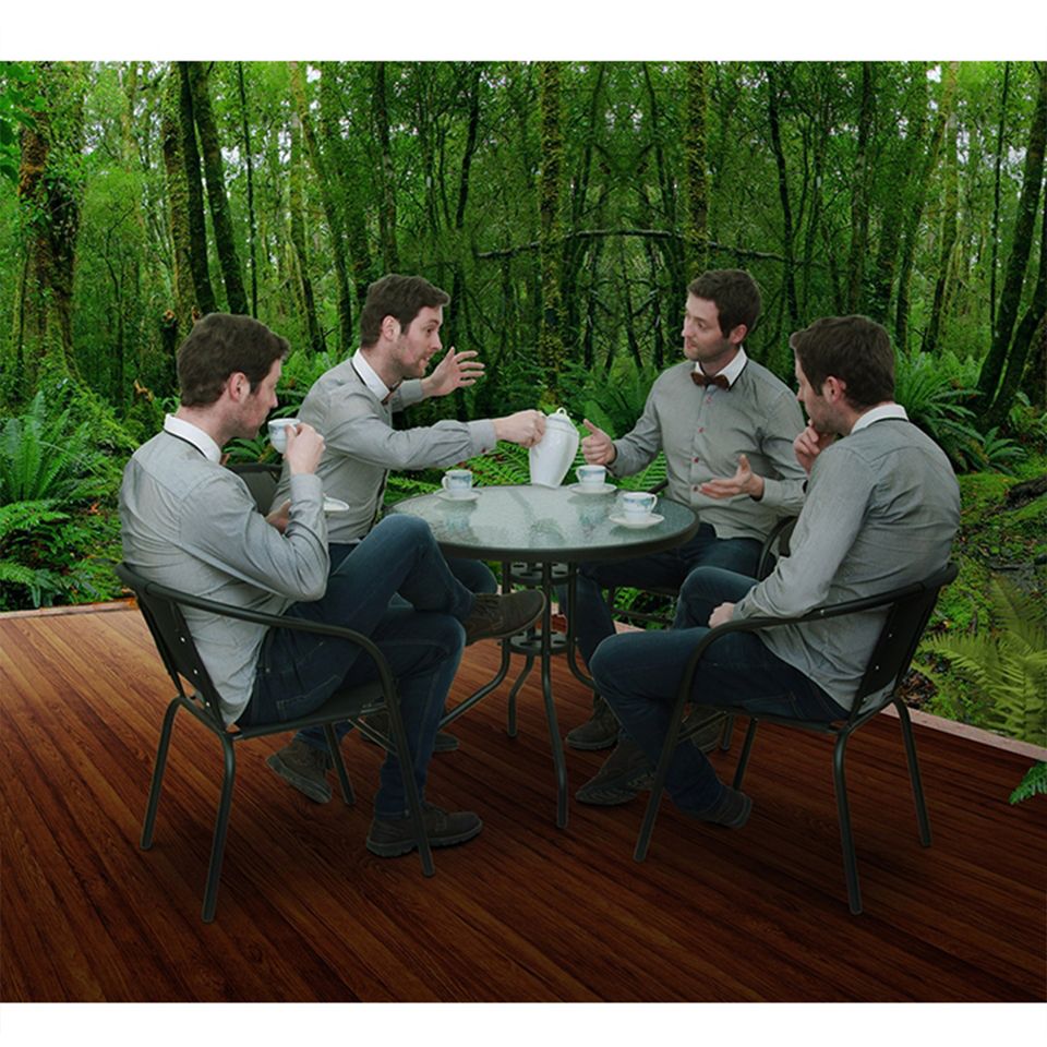 Masă, măsuță grădină neagră, rotunda, diametru 80 cm - TP194810