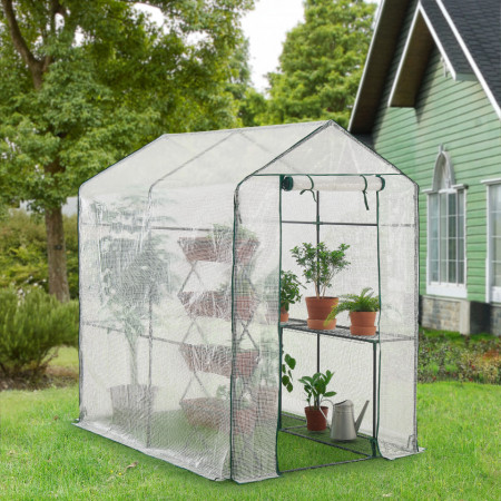 Solar gradina cu rafturi, 120 x 186 x 190 cm, transparent - P79259078