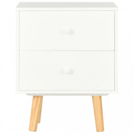 Noptiere, 2 buc., alb, 40 x 30 x 50 cm, lemn masiv de pin - V285224V