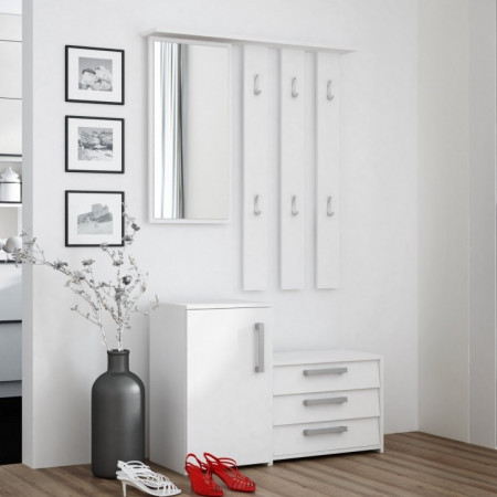 TECUIA103 - Set Cuier hol 99 x 36 x 180 cm - Alb-Mat