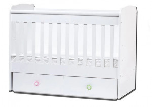 Бебешка кошара Тони 70/140 с неподвижна решетка бяло Легла 70/140 ...