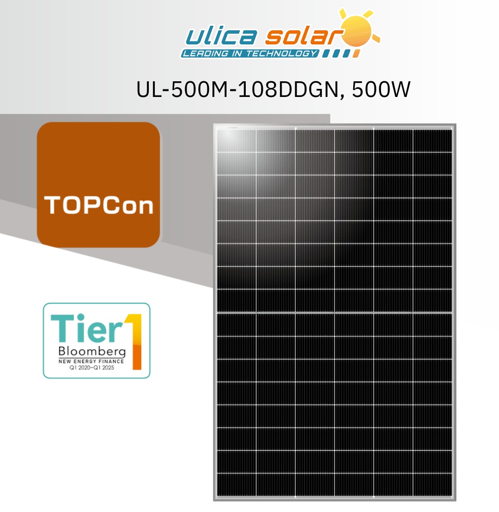 Solarni panel ULICASOLAR TOPCon (N-TYPE) UL-500M-108DDGN DOUBLE-GLASS ...