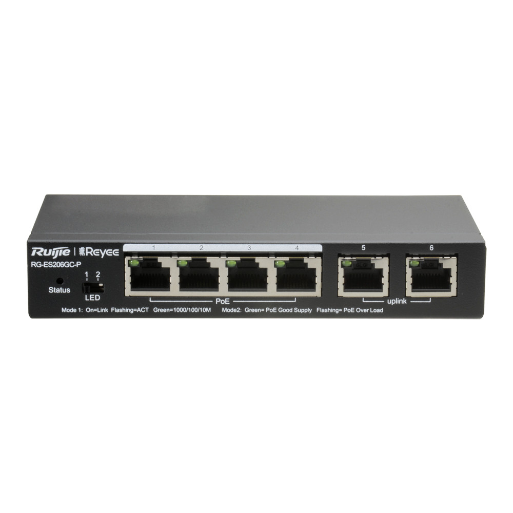 Reyee Switch PoE Cloud – 4 Gigabit-PoE-Ports + 2 Gigabit-Rj45-Uplink ...