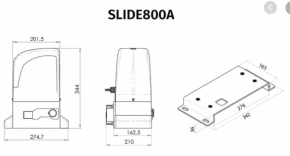 MOTORLINE KIT SLIDE800A AUTOMATISMOS PARA PORTÕES DE CORRER