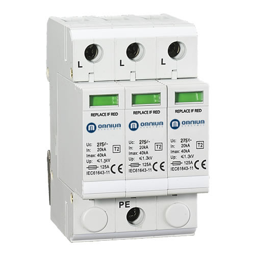 DESCARREGADOR SOBRETENSAO - DC (3P, 20-40KA, TYPE 2, 1100V, +/- -PE