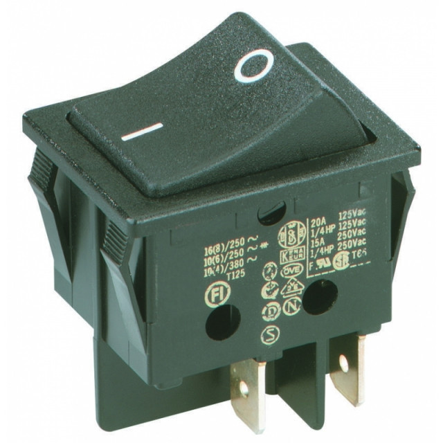 INTERRUPTOR PAINEL, PRETO, 2 POLOS