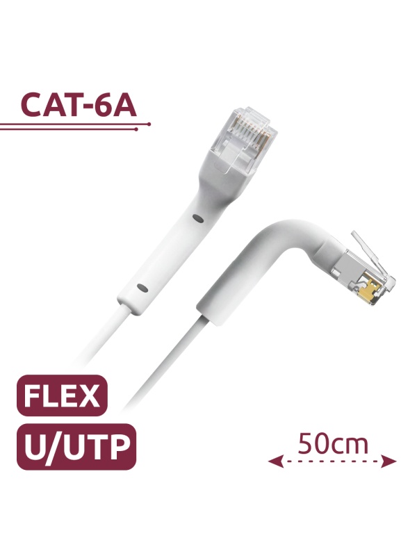 Cabo UTP flexível - Ethernet - Conectores RJ45 - Categoria 6A - 0,5 m ...