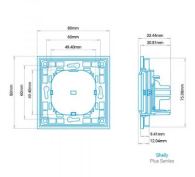 INTERRUPTOR PAREDE 4 BOTÕES P/ MÓDULOS SHELLY - BR