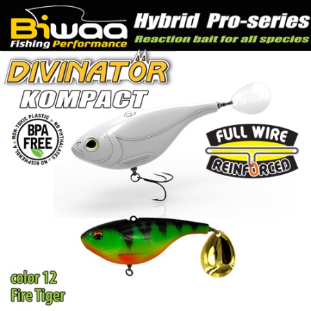 SPINNERTAIL BIWAA DIVINATOR KOMPACT 70 7CM 30GR 12 FIRE TIGER