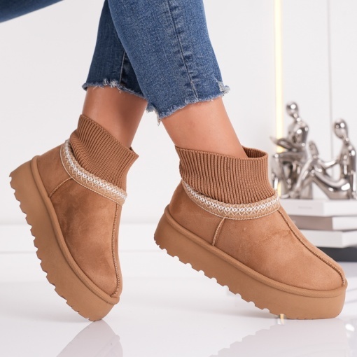 Papuci Casual UG - CozySock VL258 Camel