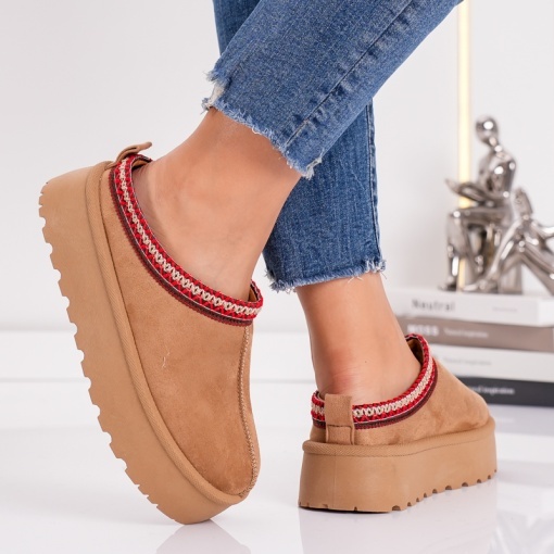 Papuci Casual UG - CozyStep VL242 Camel