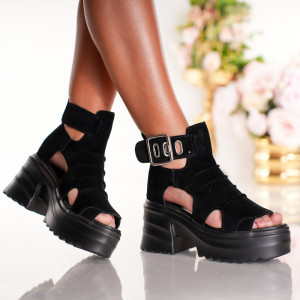 Ghete Dama cu Platforma - 3WL129 Black