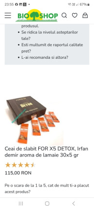 Ceai de slabit FOR X5 DETOX, Irfan demir cu aroma de lamaie,Holograma ...