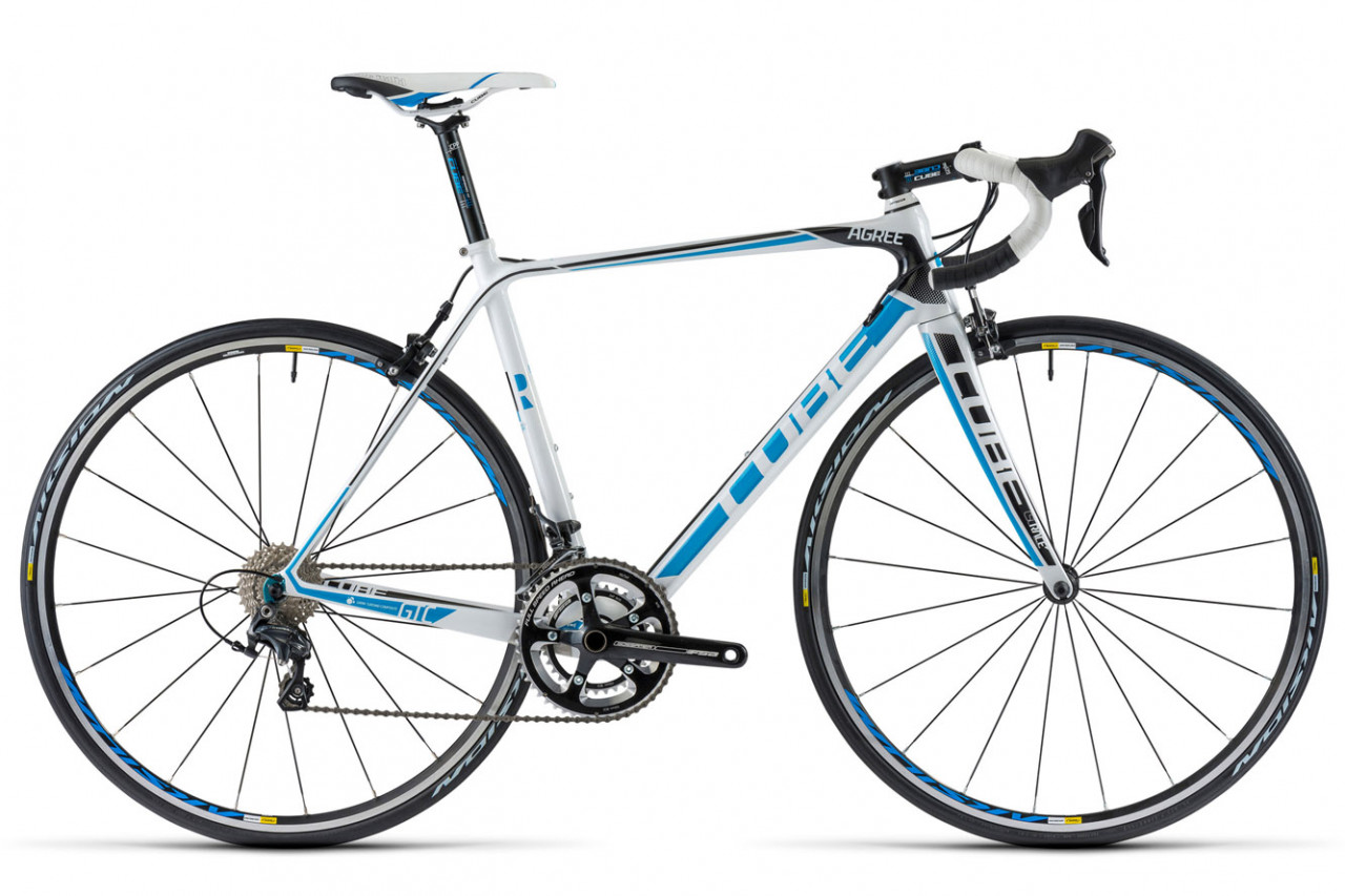 Bicicleta Cube Agree GTC Race alb negru albastru 2014 C