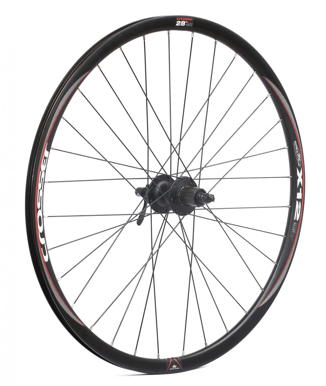 Roata spate Crosser X12 28" QR Disc caseta butuc Shimano HM475 negru