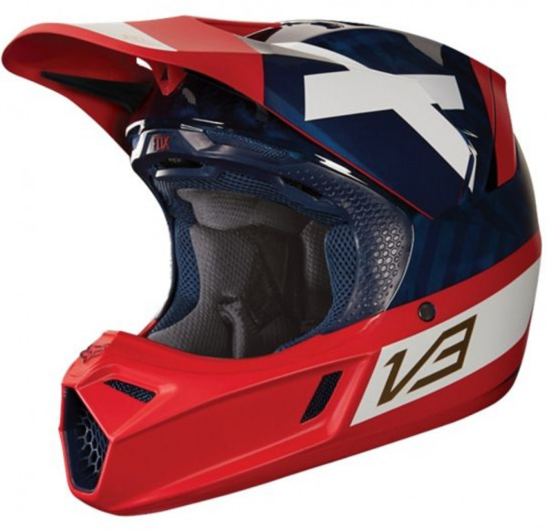 Casca Fox V3 Preest Helmet ECE navy/red