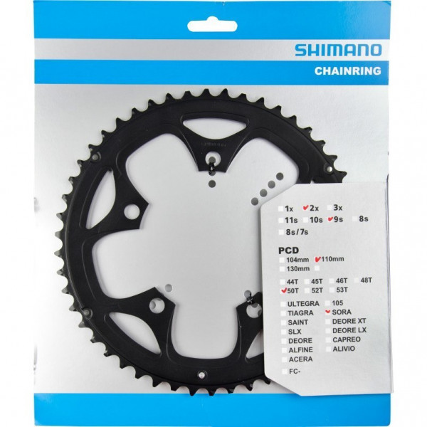 Foaie Shimano FC-3550 50T-F 2x9v neagra pt. chain guard