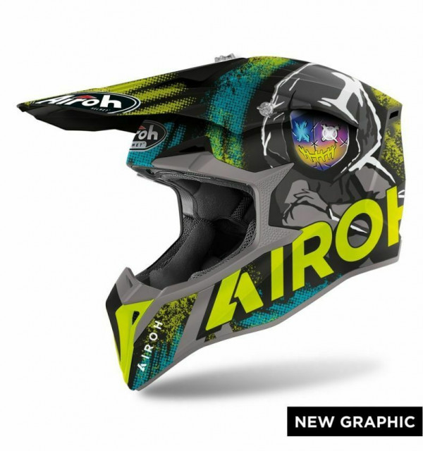 Casca Airoh Wraap Alien Yellow Matt