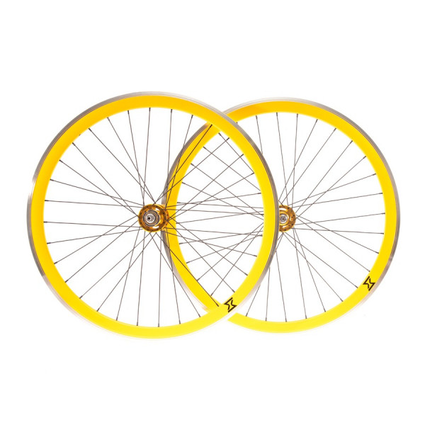 Set roti single speed/fixie 700x32H-40 mm SXT galben