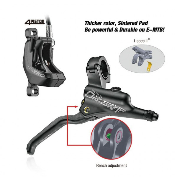Frana pe disc Tektro Orion SL dreapta, negru, 1900mm