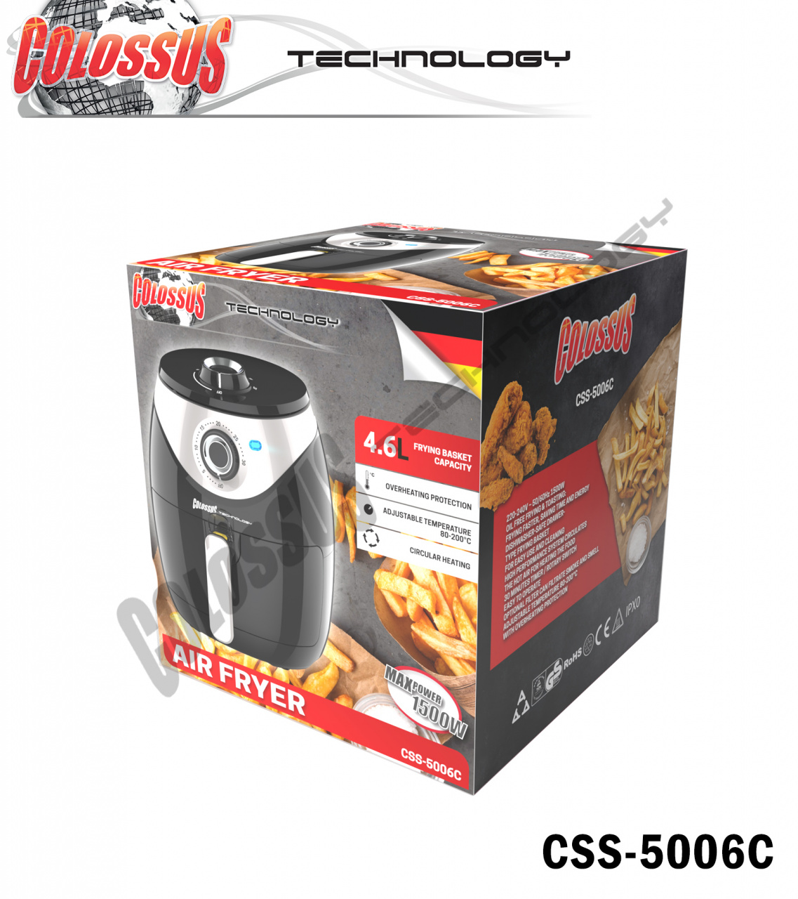 COLOSSUS XXL Friteza na vruć vazduh 4,6l CSS-5006C