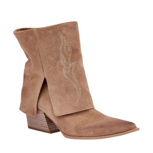 Botine din piele naturala COWBOY Beige