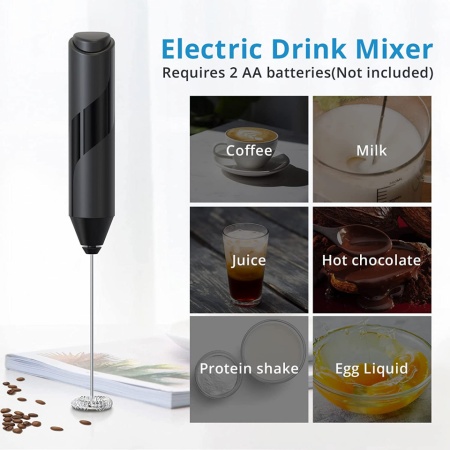Mixer spuma de lapte, awwaline, negru, cu stand vertical, ideal pentru ...