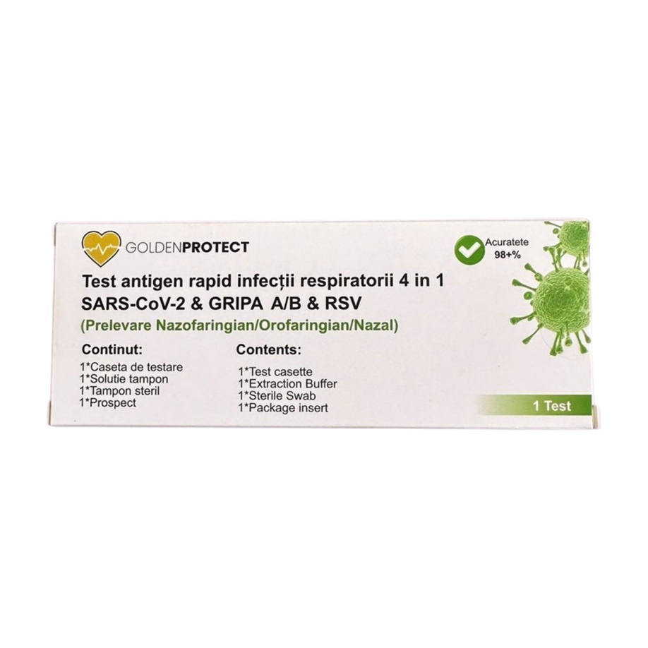 Test rapid combo 4 in 1, Gripa A+B + Covid 19 + RSV, prelevare ...