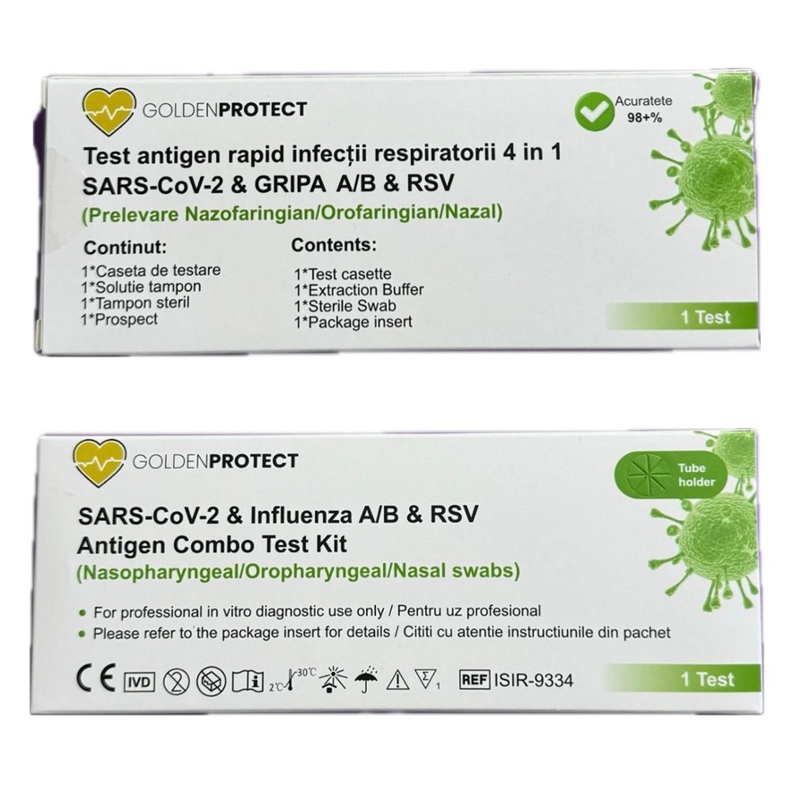 Test rapid combo 4 in 1, Gripa A+B + Covid 19 + RSV, prelevare ...