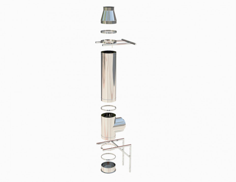 Sistem cos fum inox izolat, diam int 200 mm , ext 300 mm, H=6M