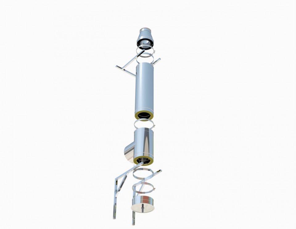 Sistem cos fum inox izolat, diam int 180 mm , ext 280 mm, H=6M