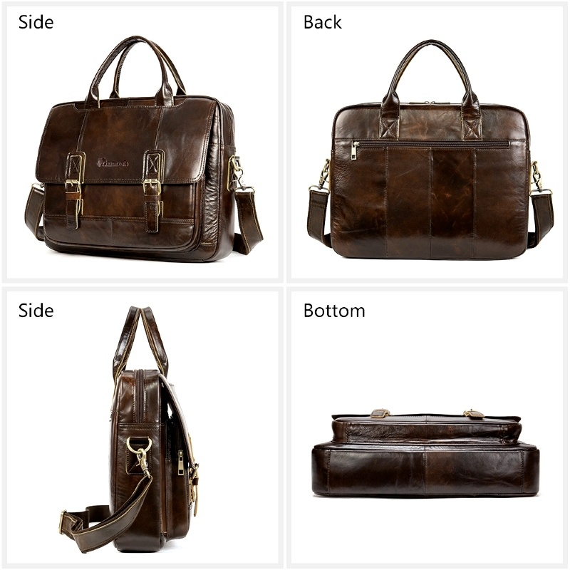 Geanta laptop din piele naturala maro inchis JERMYN'S Norwich