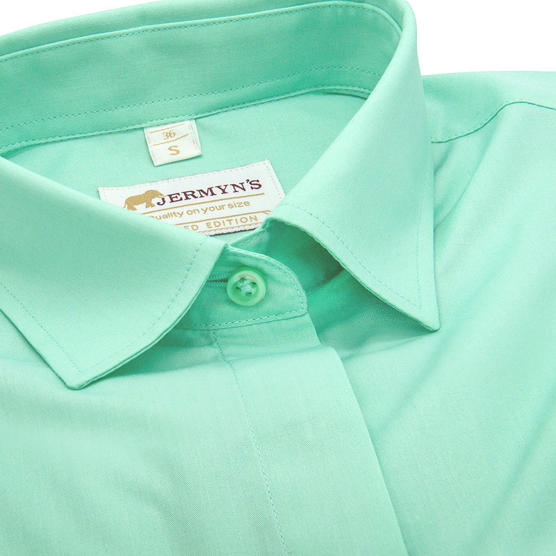 Camasa dama eleganta verde menta Luxury Slim Fit EASY IRON pentru butoni