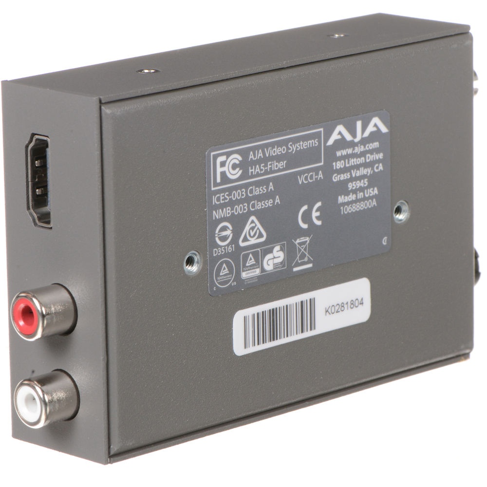 Convertor AJA HA5-Fiber, HDMI la 3G-SDI (conector ST - fibra optica ...