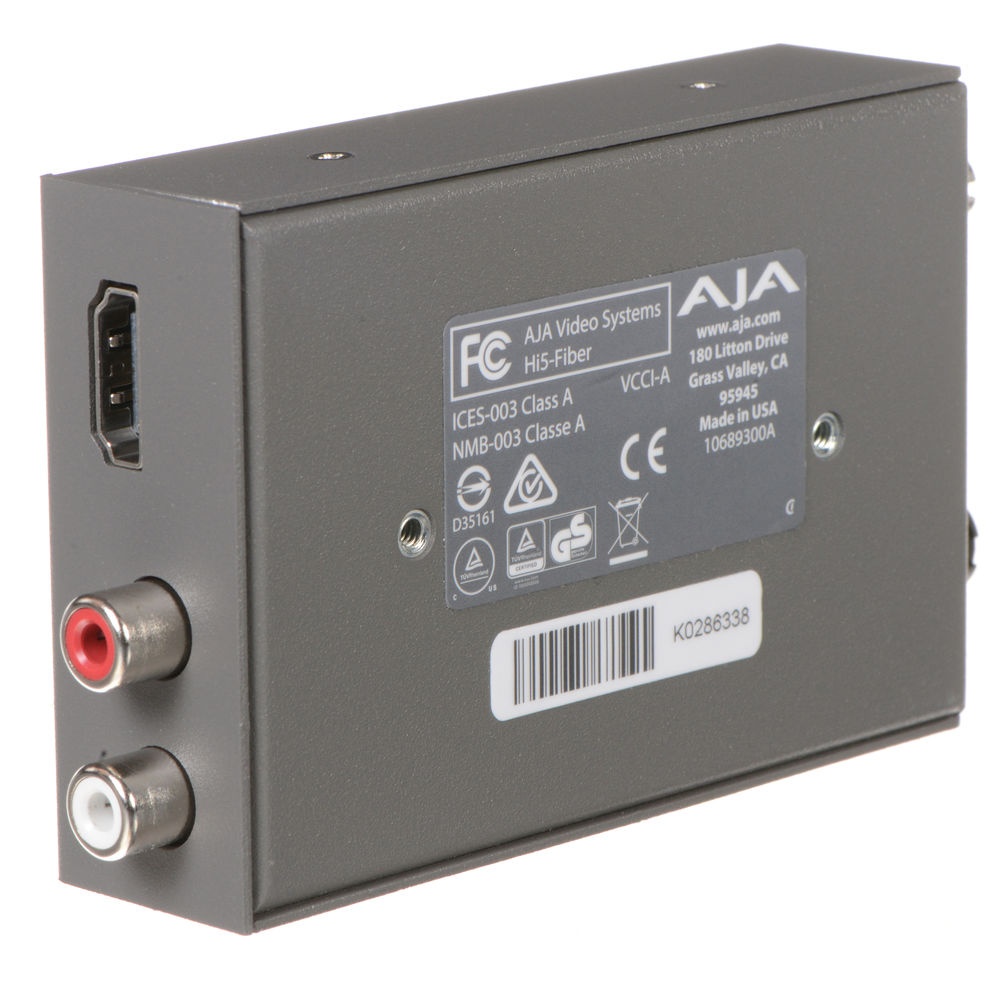 AJA Hi5-Fiber, Convertor 3G-SDI (conector ST fibra optică) la HDMI ...