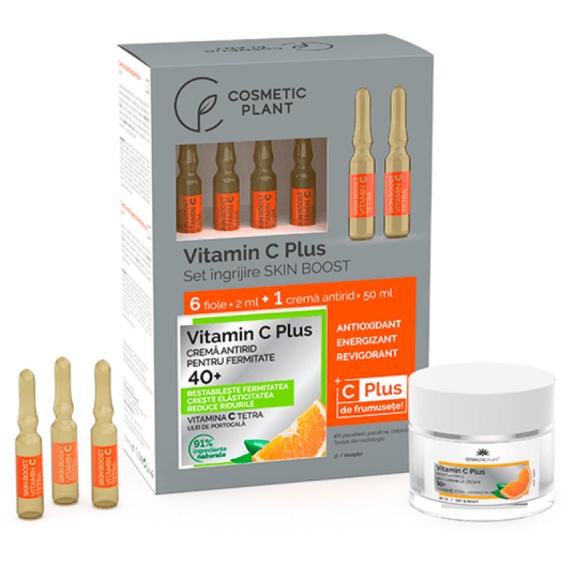 Set 6 fiole Skin Boost 40+ cu Vitamina C Plus + Cremă antirid, Cosmetic ...