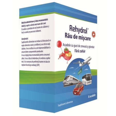 Acadele pentru rău de mișcare Rehydrol, 8 acadele, MBA Pharma Innovation