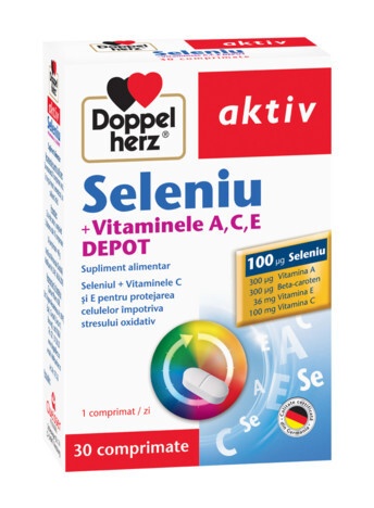 Seleniu + Vitamina A + C + E Aktiv, 30 comprimate, Doppelherz