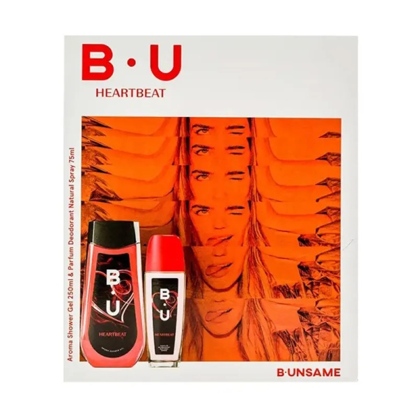 Set BU Heart Beat deodorant spray 75 ml si gel de dus 250 ml, B.U