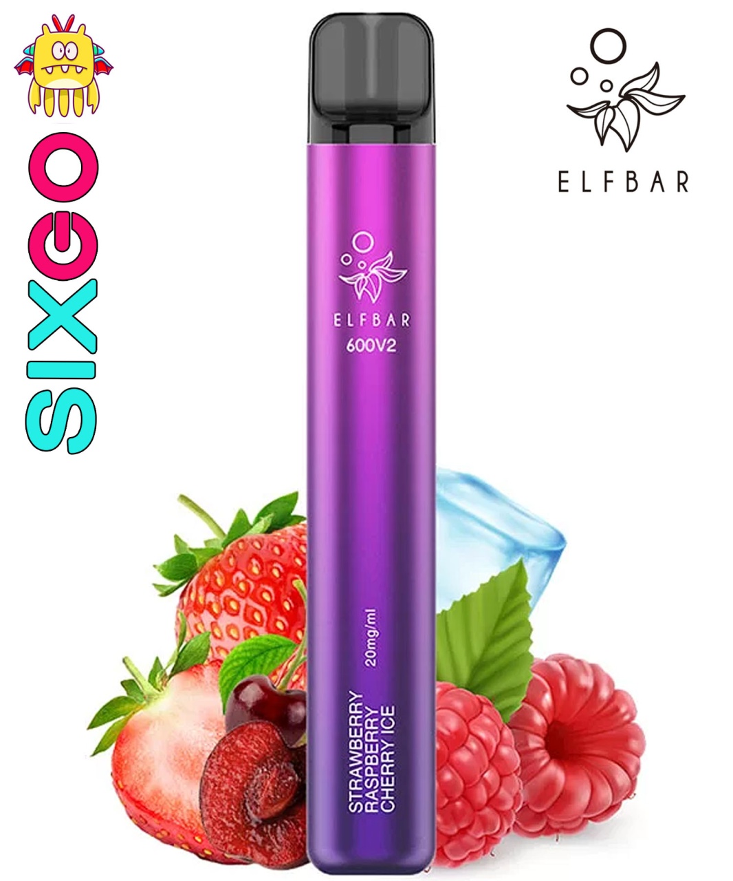 Elf Bar V2 Strawberry Raspberry Cherry Ice