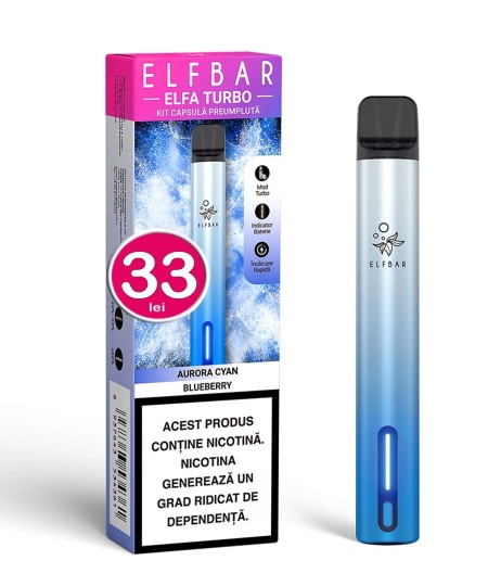 Kit Elf Bar ELFA TURBO Aurora Cyan Blueberry