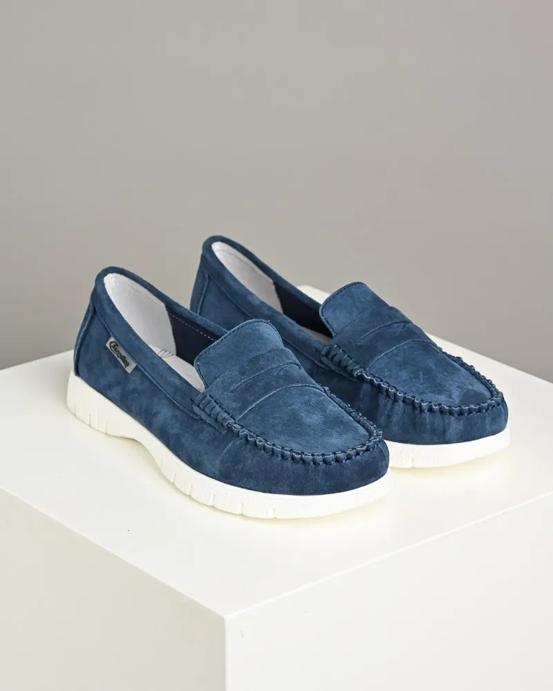 Kožne mokasine od velura 4146 teget