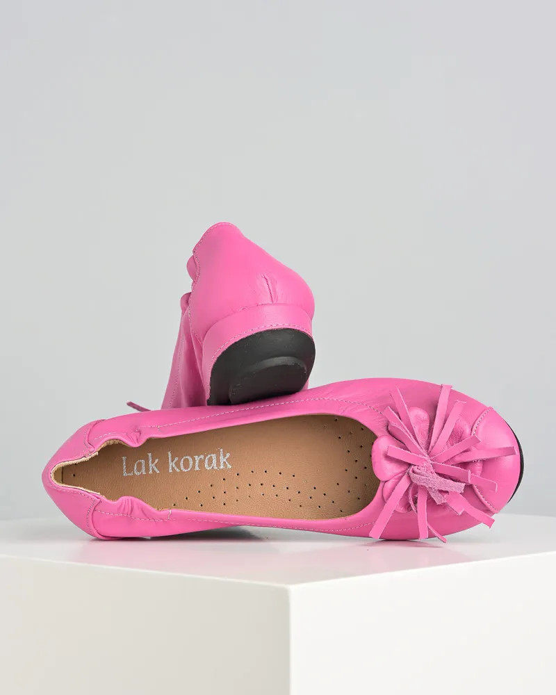 Kožne ženske baletanke 9482/1237 pink
