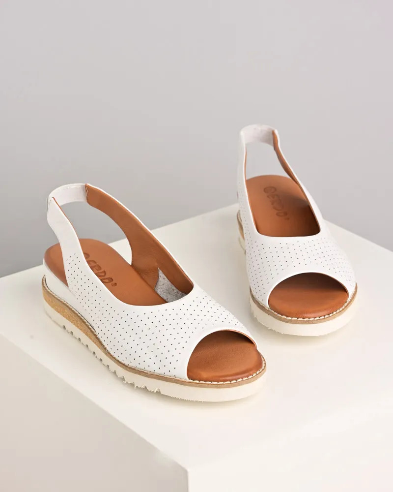 Kožne ženske sandale na platformu 1617Z.0092 bele