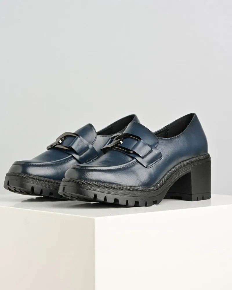 Ženske cipele na debelu petu C2401 teget