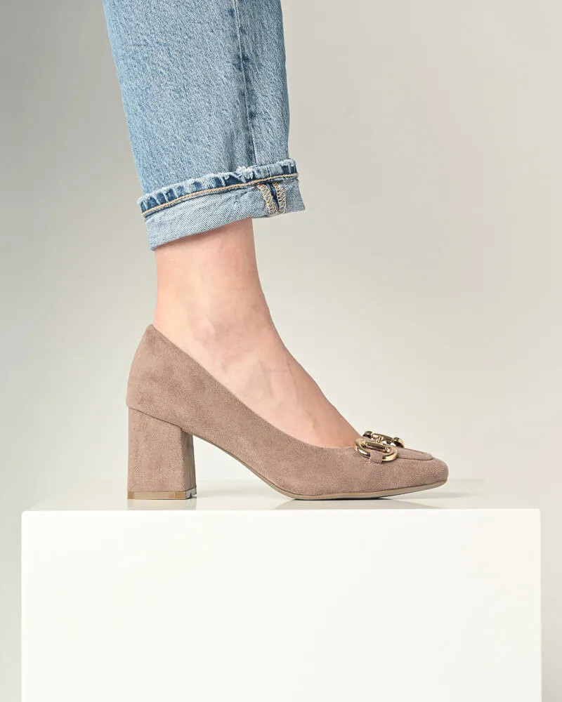 Ženske cipele na debelu štiklu L762300 drap