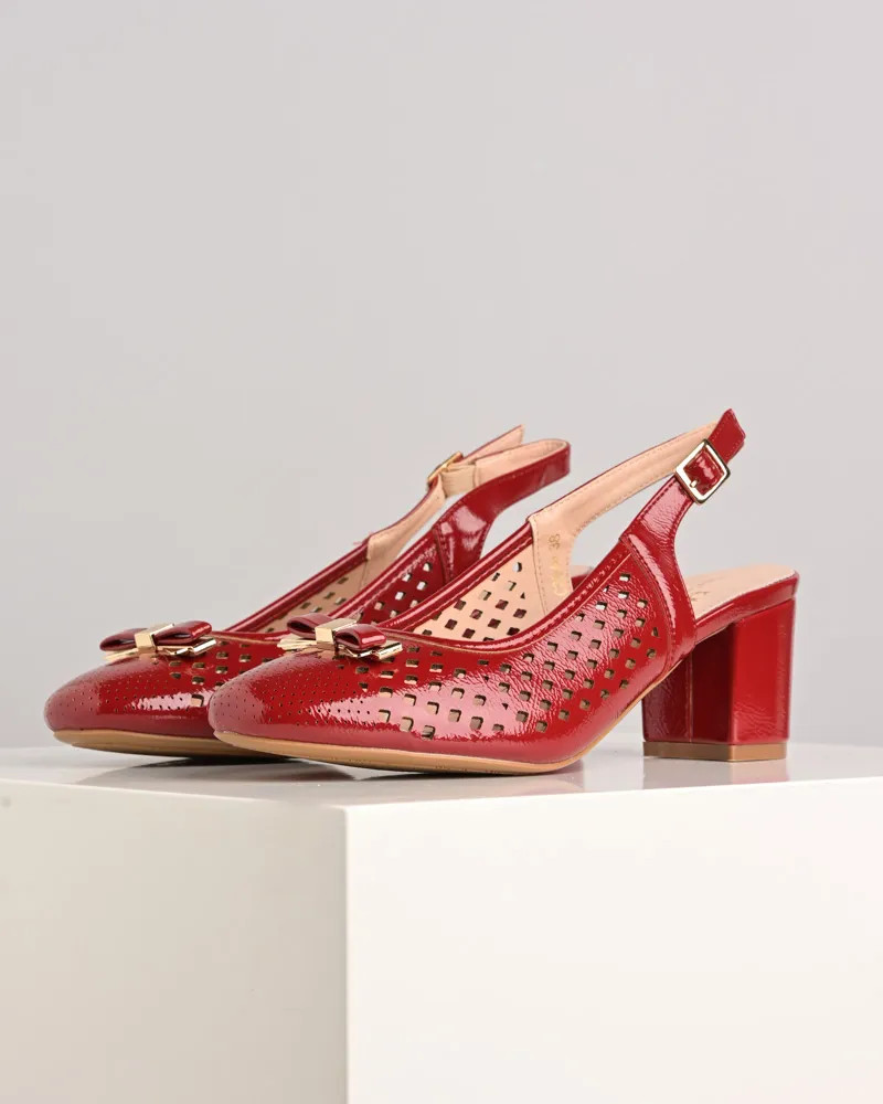 Ženske lakovane sandalete C2548 crvene